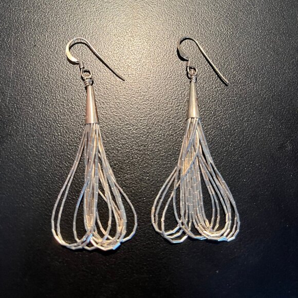 Source Unknown | Jewelry | Strand Liquid Silver Earrings 214 Inches ...